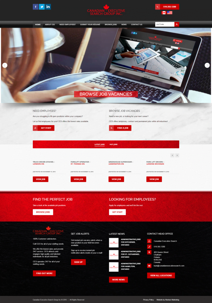 Canadian Executive Search Group – Website Design